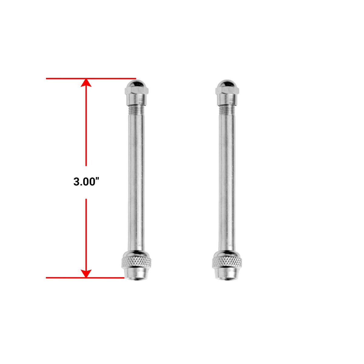 18099 Valve Stem Extension Kit - 2 pcs 3" Straight, 2 Caps (Pair ...